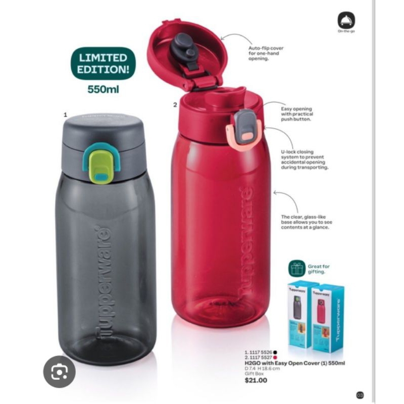 Jual Tupperware Botol H2go 550ml | Shopee Indonesia