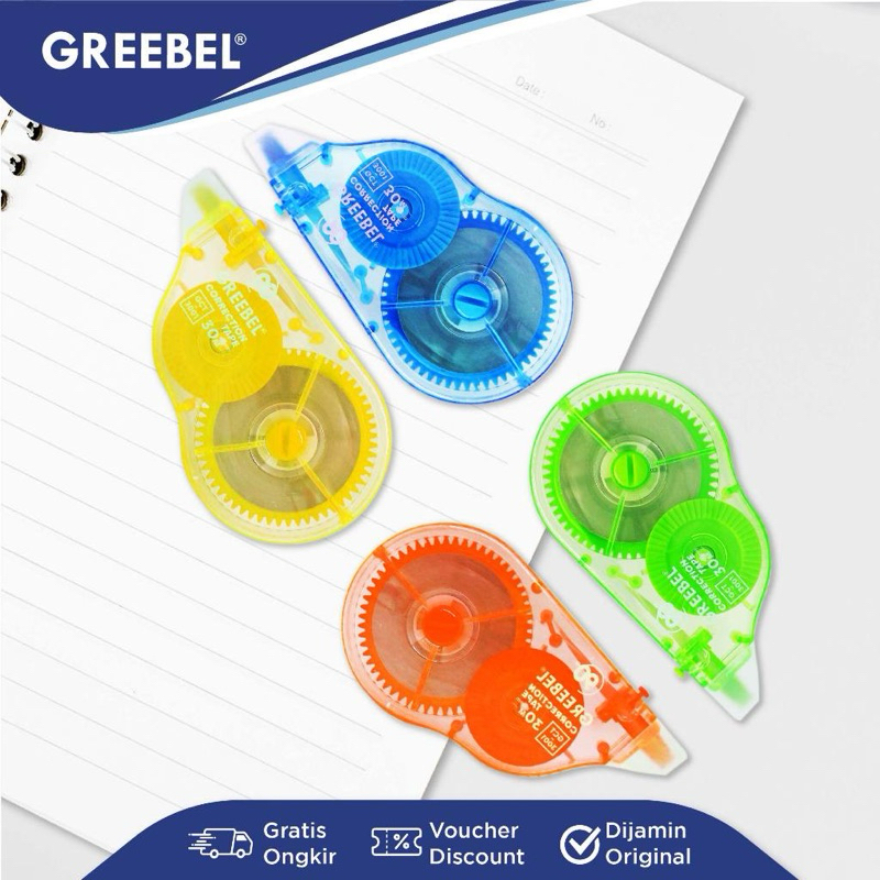 Jual GREEBEL Correction Tape GCT-3001 / Tip-ex Kertas Roll, Tipe X ...