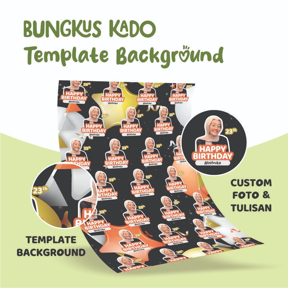 Jual KERTAS KADO CUSTOM WAJAH TEMPLATE BACKGROUND | Shopee Indonesia