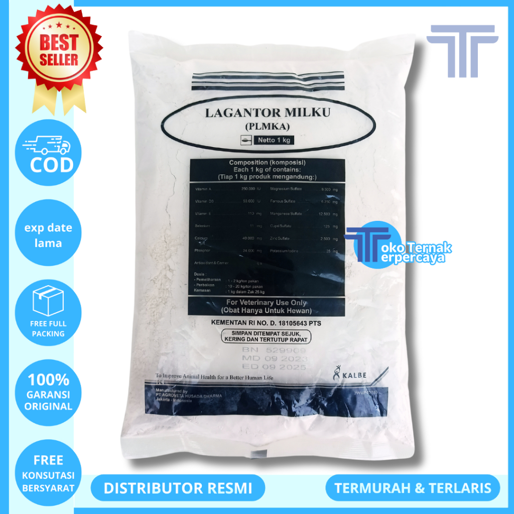 Jual LAGANTOR MILKU 1 KG - Premix Sapi Peningkat Produksi Susu & Pertumbuhan Sapi Kambing Perah ...
