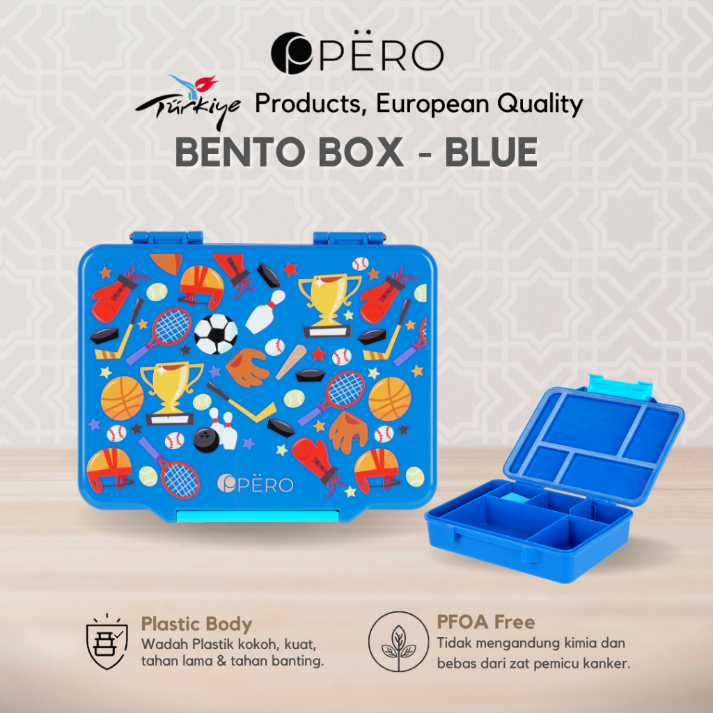 Jual Pero Kids Bento Lunch Box 1300ML Tempat Makan Anak Sekat | Shopee ...