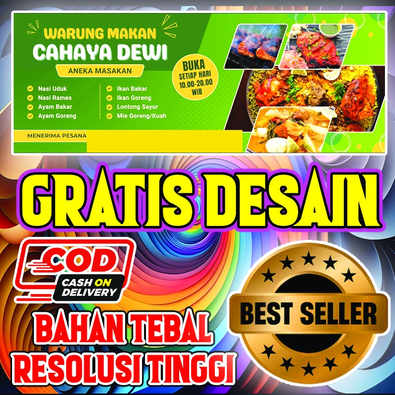 Jual BANNER | SPANDUK | BANNER WARUNG CUSTOM | FREE DESIGN | BAHAN TEBAL | 1 HARI JADI LANGSUNG ...