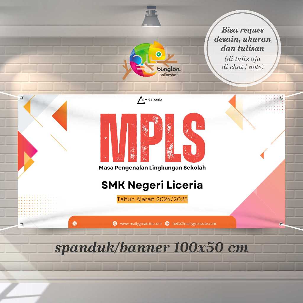 Jual Spanduk Banner Putih Kuning Geometrik Modern MPLS Banner | Shopee ...