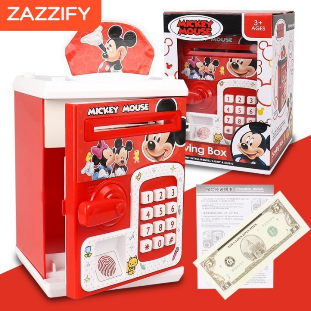 Jual Celengan Anak Mesin ATM Money Safe Box Fingerprint Unlock Mainan ...