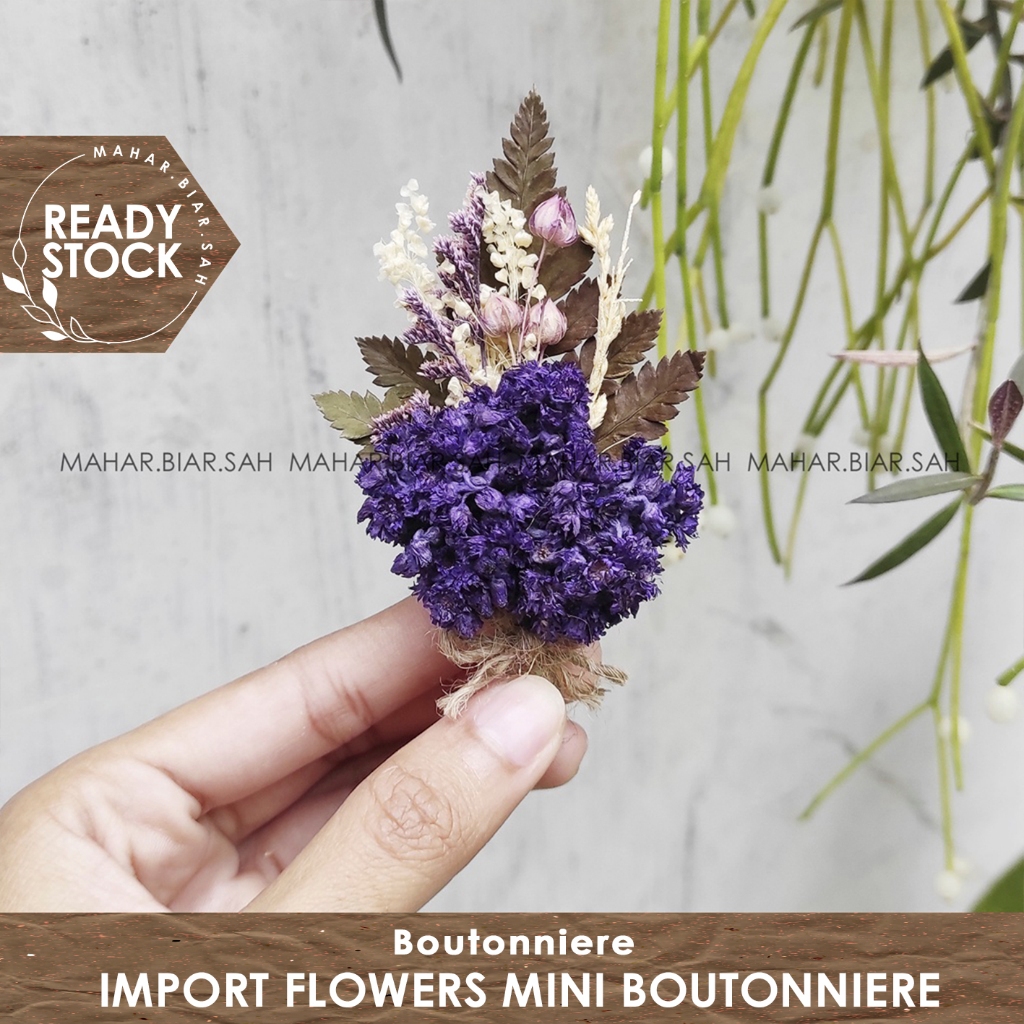 Jual RS Import flowers Mini Boutonniere UNGU / Boutonniere / bros bunga ...