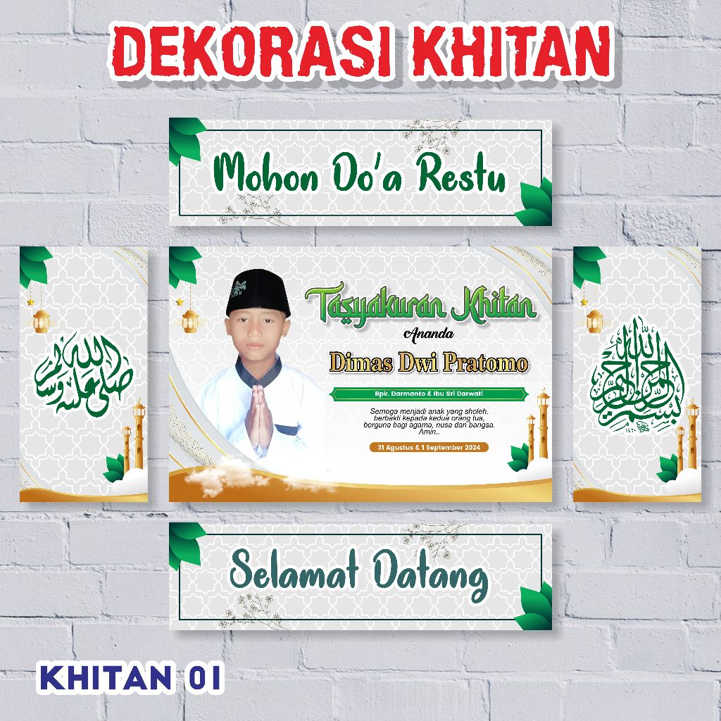 Jual DEKORASI KHITAN SPANDUK KHITAN KOMPLIT | Shopee Indonesia
