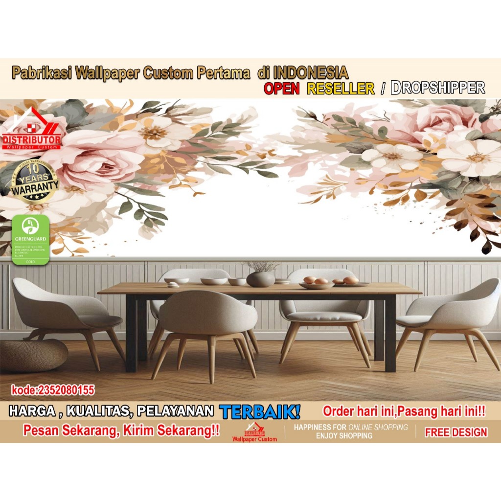 Jual Wallpaper Custom Tema Flowers | Wallpaper Request Gambar ...