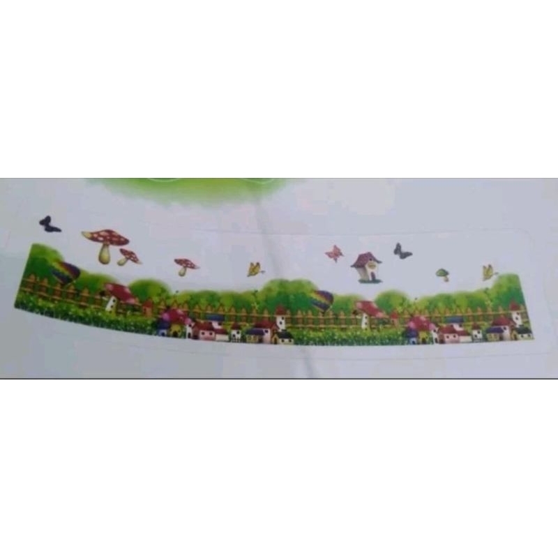 Jual premium wall sticker pagar rumah jamur 70 x 50 cm stiker dinding ...