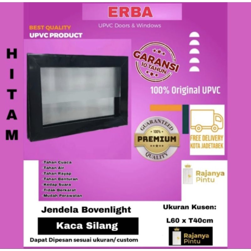 Jual Jendela Bovenlight Hitam UPVC Premium Kaca Silang/Zig zag | Shopee ...