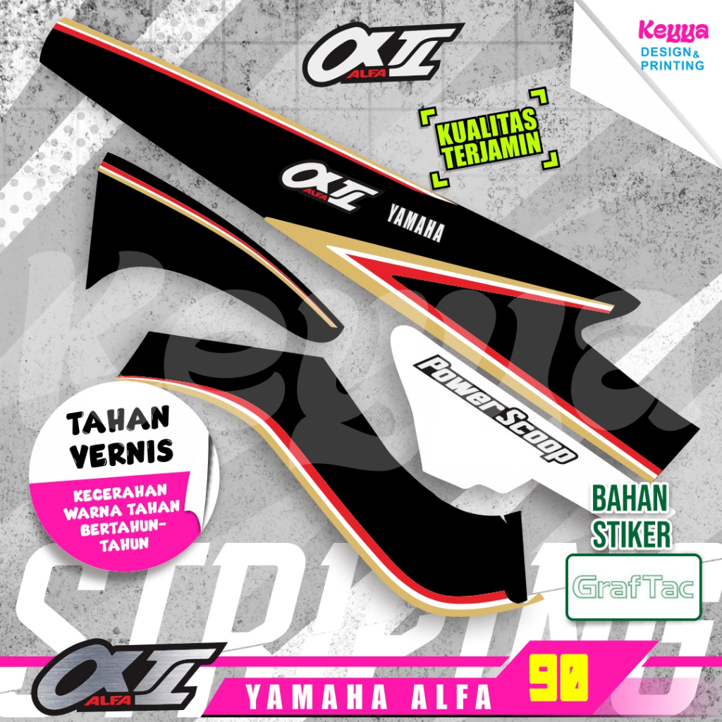 Jual Striping Yamaha Alfa 90 strifing yamha alfa laminasi glossy ...