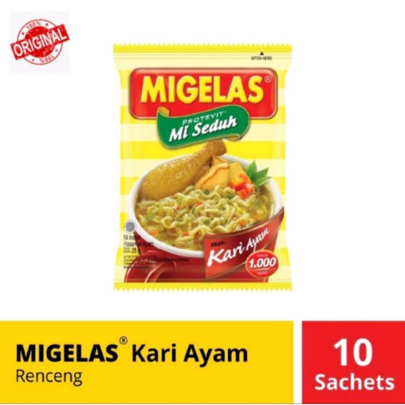 Jual MiGelas Mi Instant Rasa Kari Ayam 1 Renceng isi 10 Sachet | Shopee ...