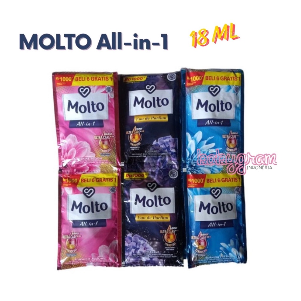 Jual Molto 6 / 7 sachet X 18ml (6+1) Eceran 1000 Serenceng isi 6 / 7 Saset (18 ml x 7 Saset ...