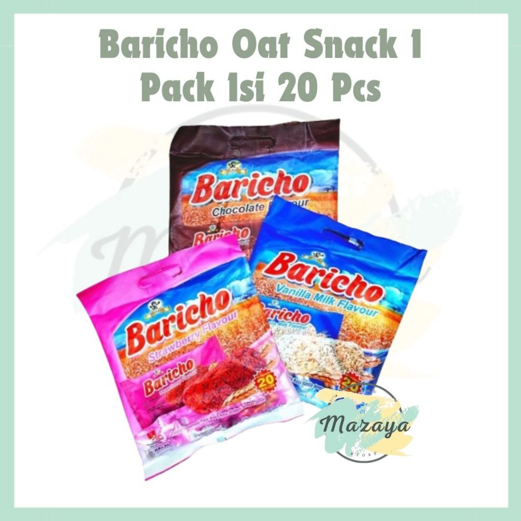 Jual BARICHO SNACK OAT BAR ISI 20 PCS VANILA I CHOCOLATE I STRAWBERRY ...