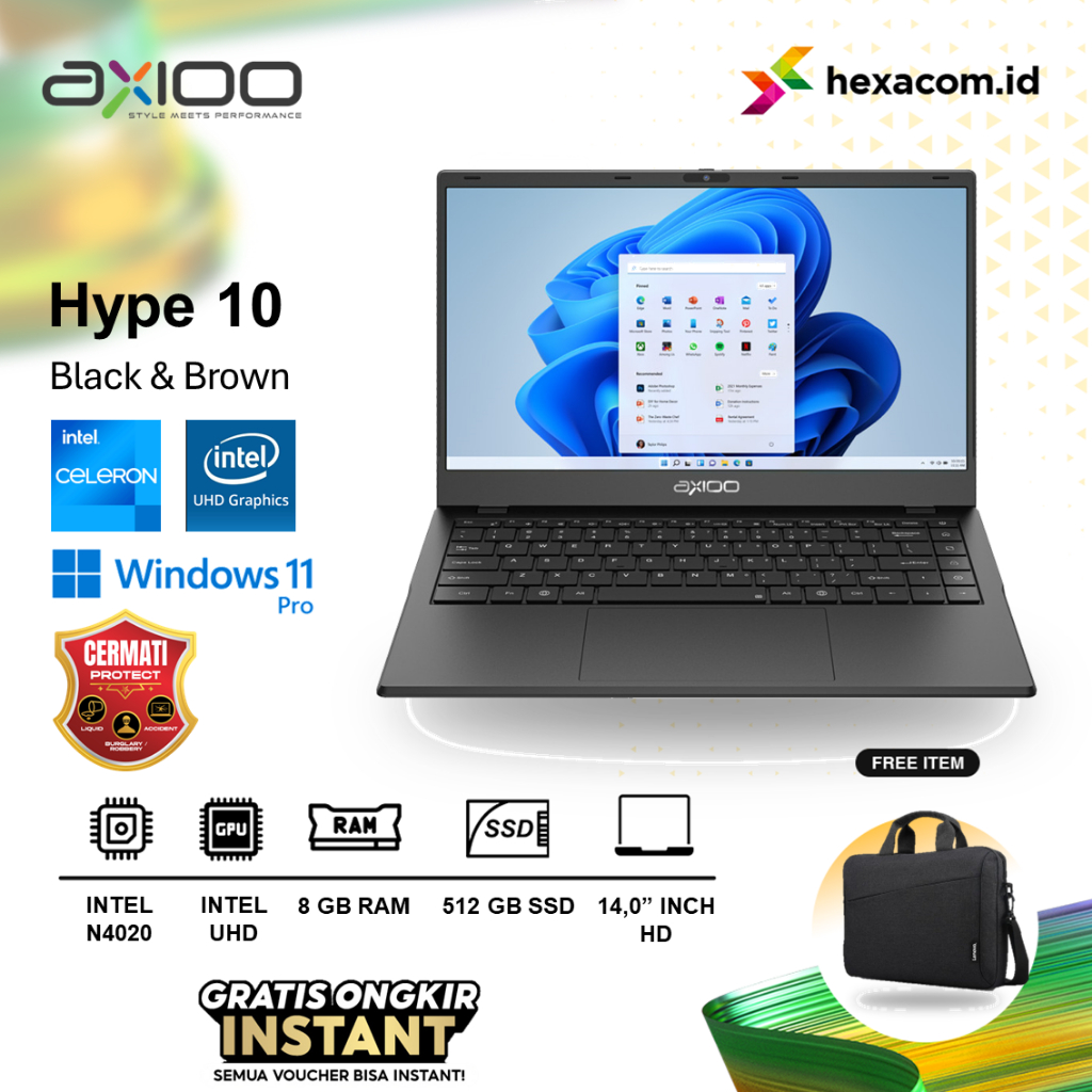 Jual Laptop Axioo Hype 10 N4020 8GB 512GB Windows 11 Pro 14.0 inch ...