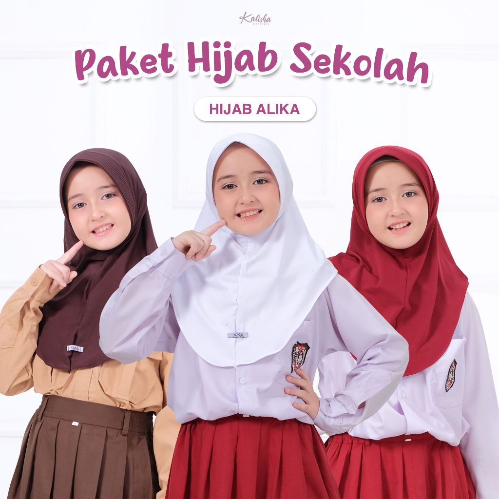 Jual Paket Sekolah Hijab Bergo Alika Amora Polet Kerudung Sekolah Instan Jersey By ...