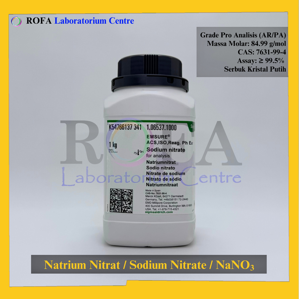Jual Natrium Nitrat / Sodium Nitrate / NaNO3 Pro Analisis Merck 1000 ...