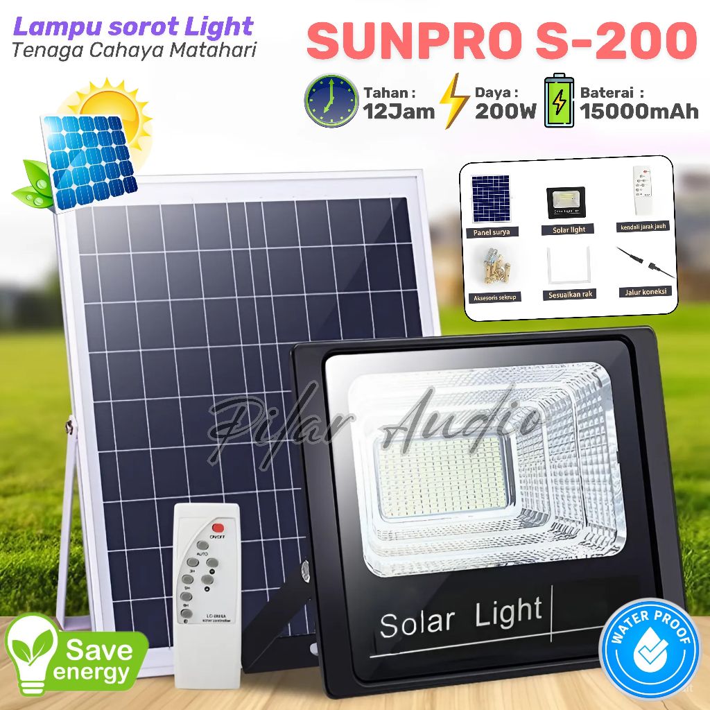 Jual Lampu Sorot Tenaga Surya SUNPRO S-200 Cahaya Putih 200Watt - Solar ...
