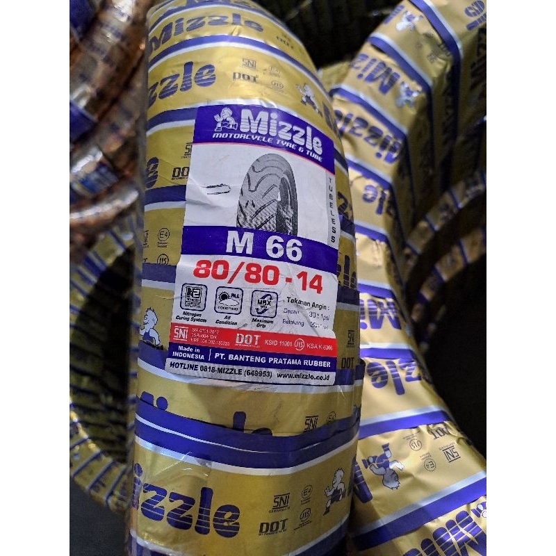 Jual Ban Tubeless Motor MIZZLE M66 80/80-14 Soft Compound Original ...