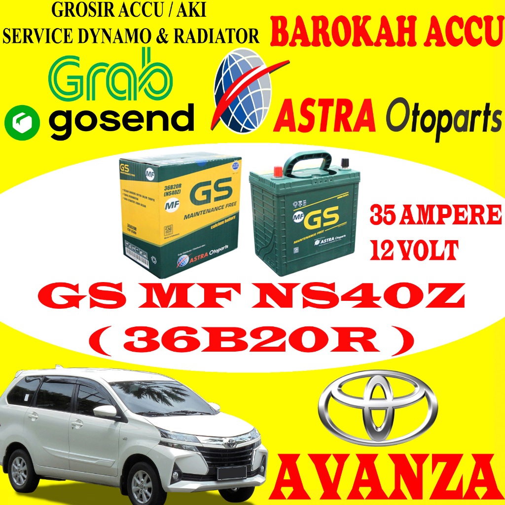 Jual AKI MOBIL TOYOTA AVANZA GS MF NS40Z / 36B20R , 35 AH ASTRA OTOPARTS | Shopee Indonesia
