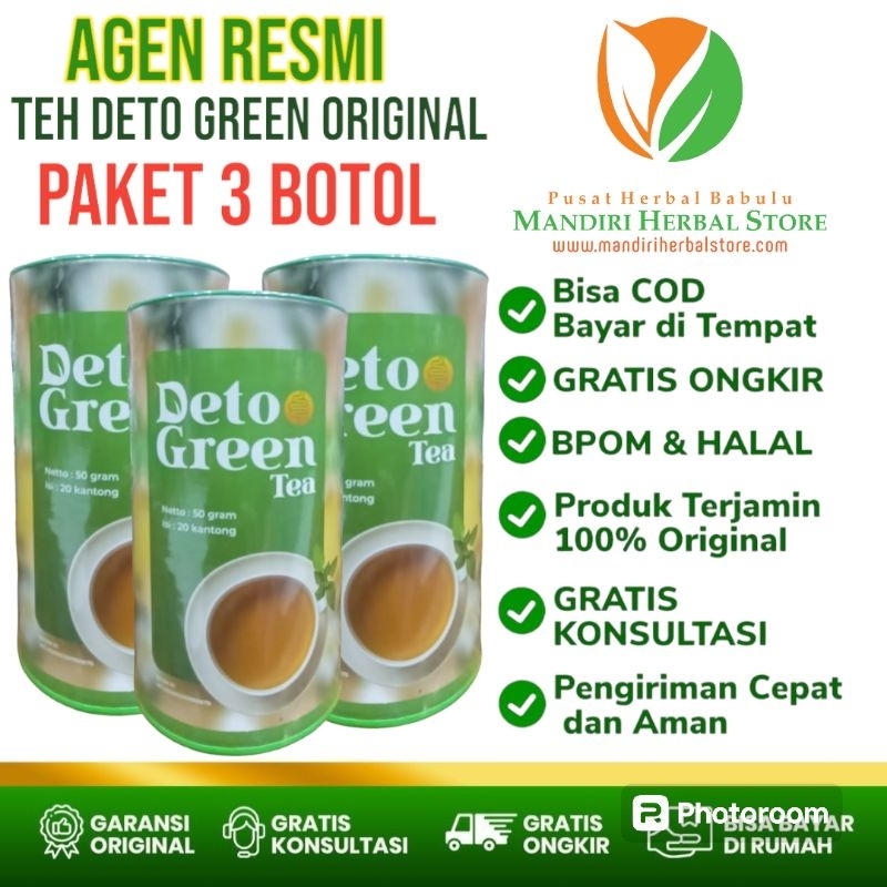 Jual Deto Green Teh detox sistem pencernaan Paket 3 botol | Shopee ...