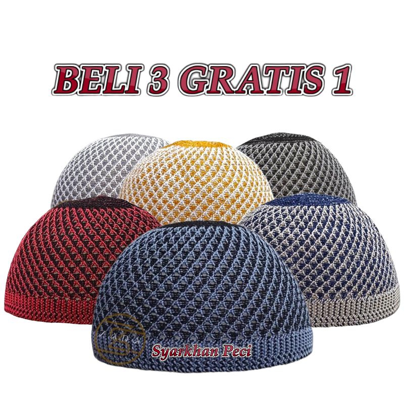 Jual Peci Kopyah Rajut Dewasa Bahan Tebal Lurik Kualitas Premium ...