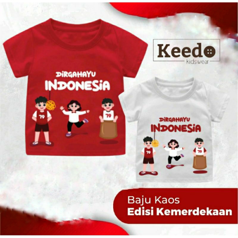 Jual KEEDO DIRGAHAYU INDONESIA BALAP KARUNG TEE / KAOS ANAK KEMERDEKAAN HUT RI KE-80 TAHUN 2025 ...