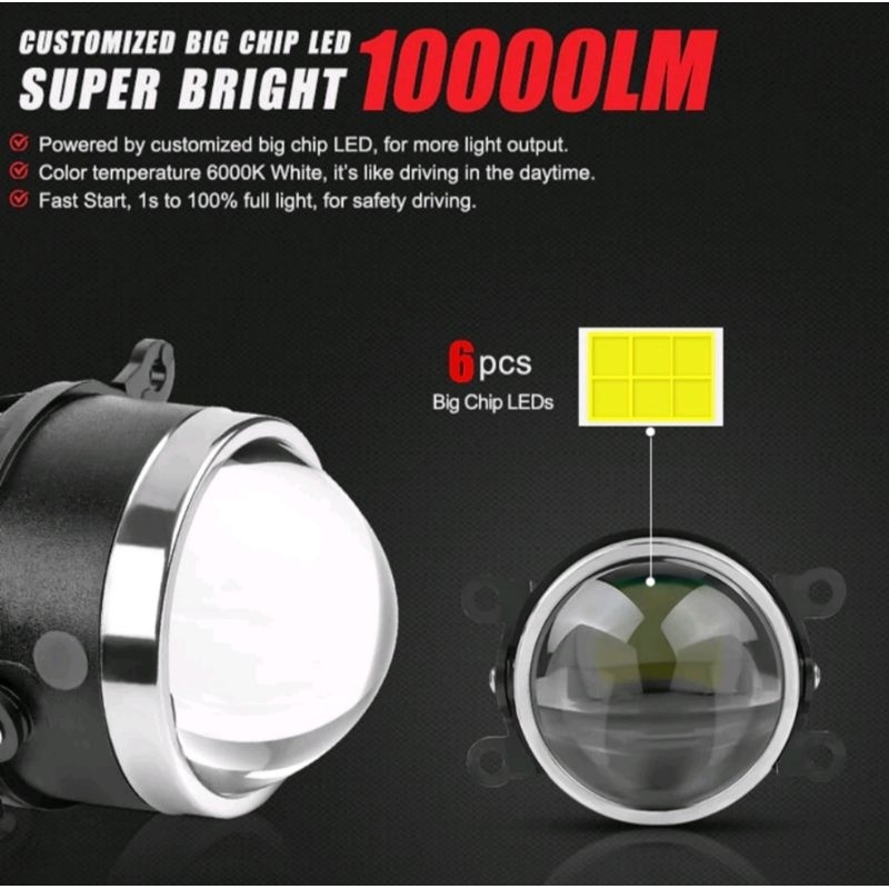 Jual FOGLAMP BILED 3INCH 3 COLOR/WARNA HARGA SEPASANG KANAN DAN KIRI ...