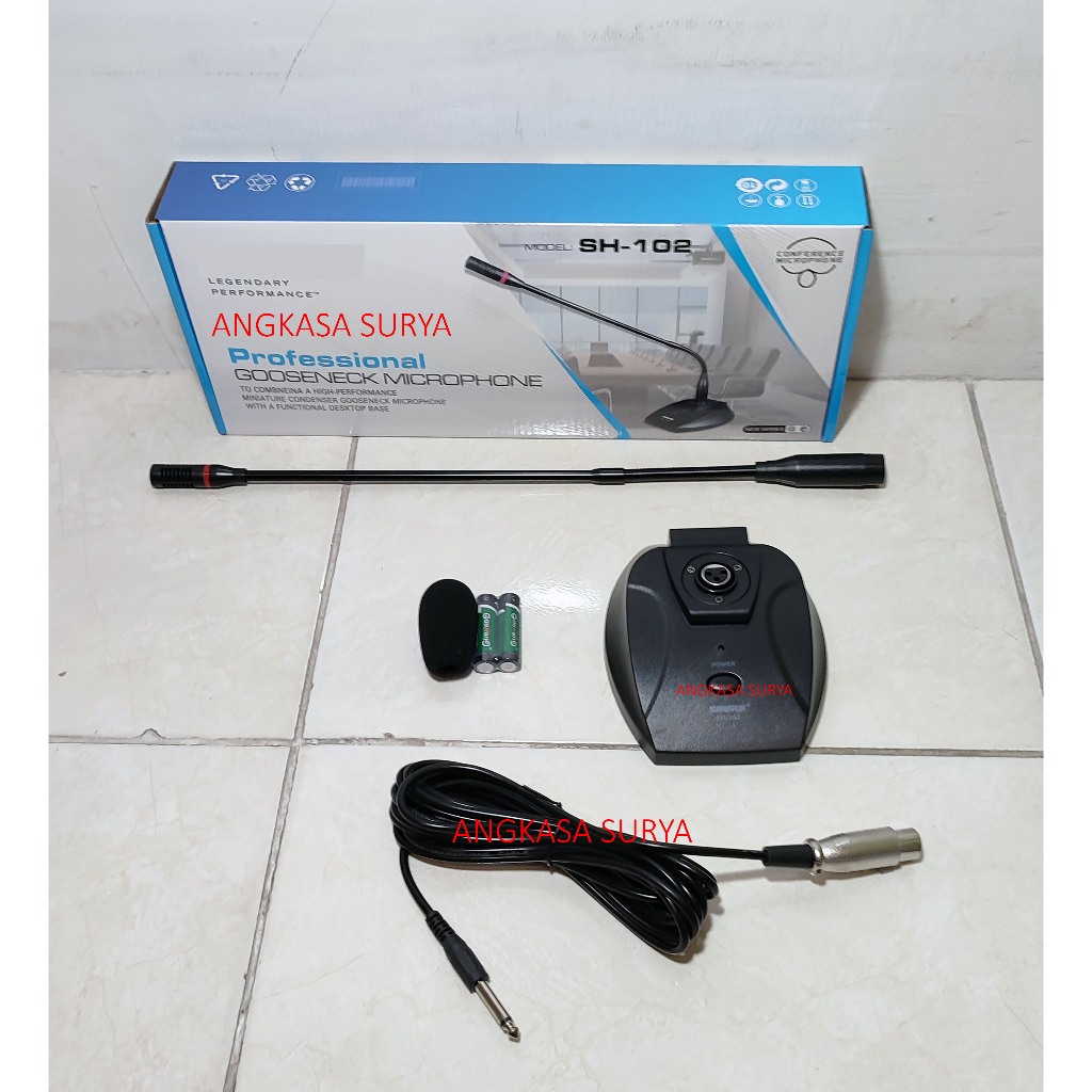 Jual Mic Meja SH 102 Ada Bell Ting Tong / Microphone Meja Podium Mic Kabel Podium Gooseneck ...