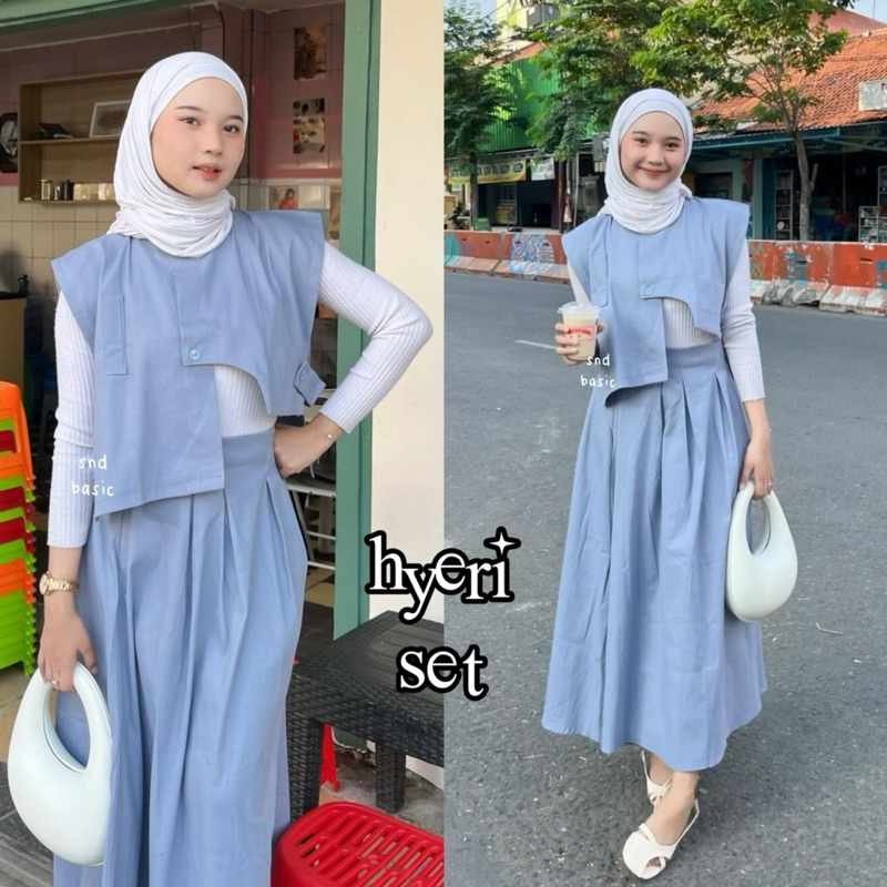 Jual HYERI SET | ROK ROMPI KATUN SETELAN WANITA | VEST LONG SKIRT ...