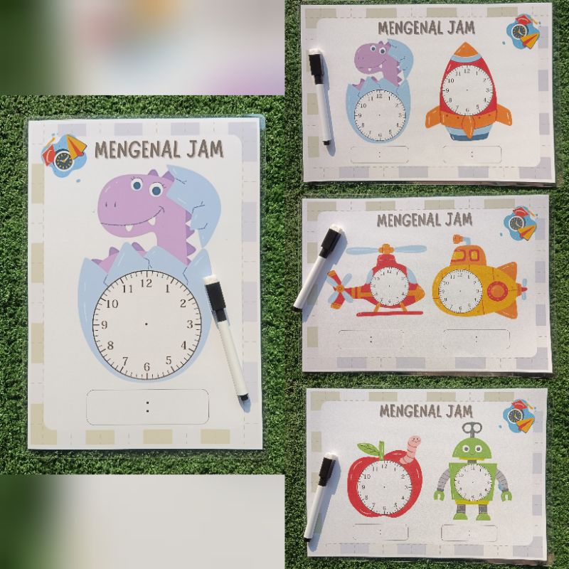 Jual mengenal waktu | jam karakter | anak belajar mengenal jam | Shopee ...