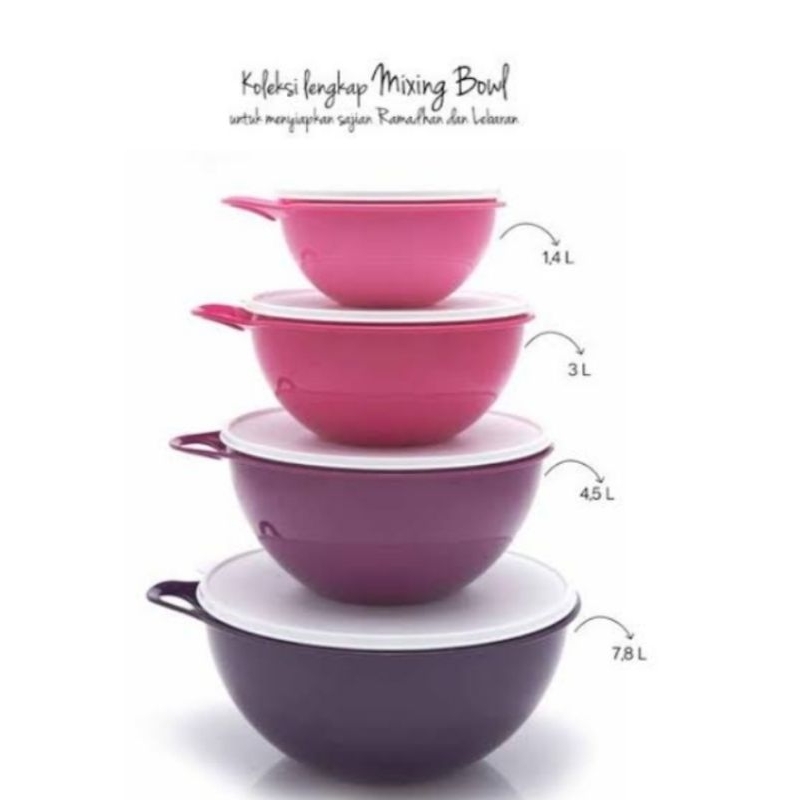 Jual Mising Bowl Set Tupperware (1,4L 3L 4,5 dan 7,8L) | Shopee Indonesia