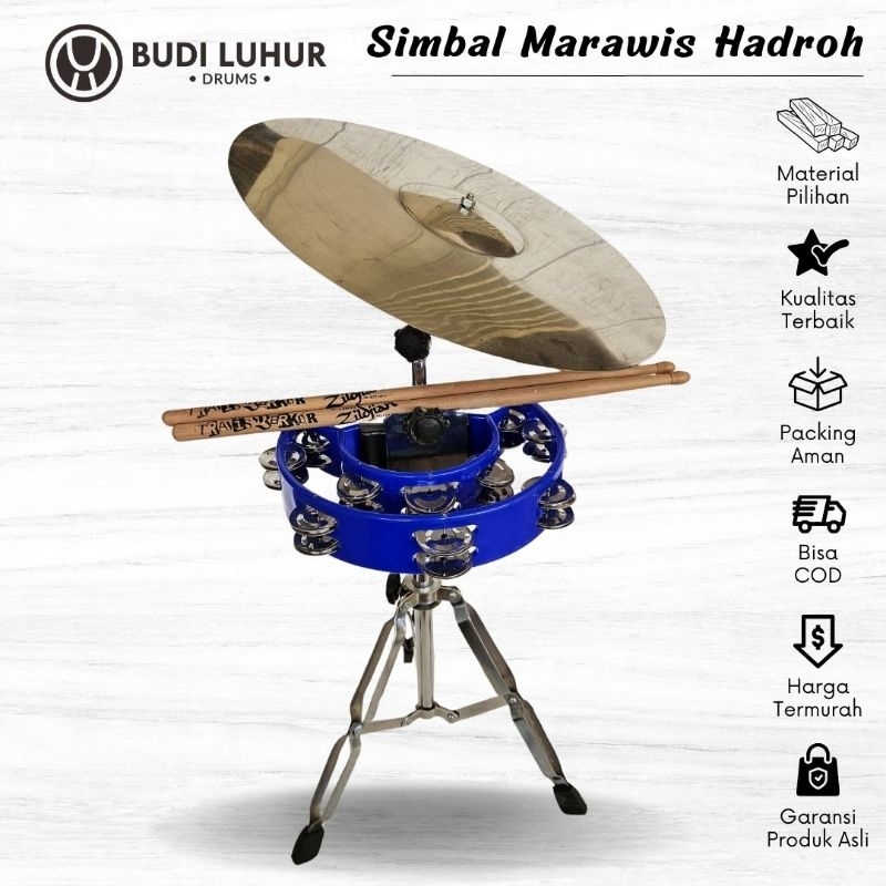 Jual Simbal Markis Marawis Tamborin 1 Set Stand Stainless Cymbal Monel ...