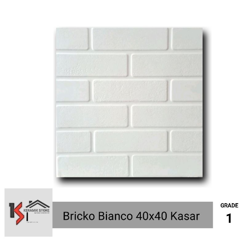 Jual Keramik Dinding 40x40 Motif Bata Putih | Shopee Indonesia