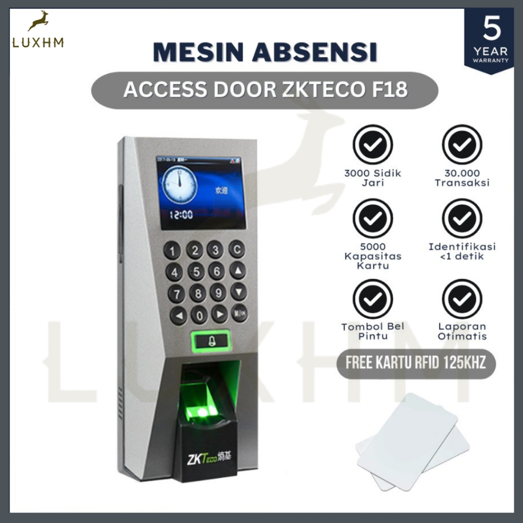 Jual ZKTECO F18 Mesin Absensi Sidik Jari dan Akses Pintu | Mesin Akses Kartu | Access Door ...