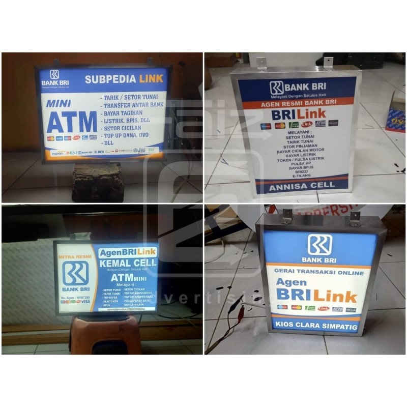 Jual NEON BOX BRI LINK ,BNI,BSI,MANDIRI BANK DLL 2 MUKA DISEN SUKA SUKA ...