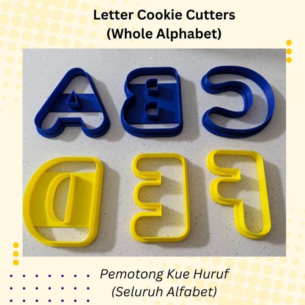 Jual Letter Cookie Cutters (Whole Alphabet) / Pemotong Kue Huruf ...