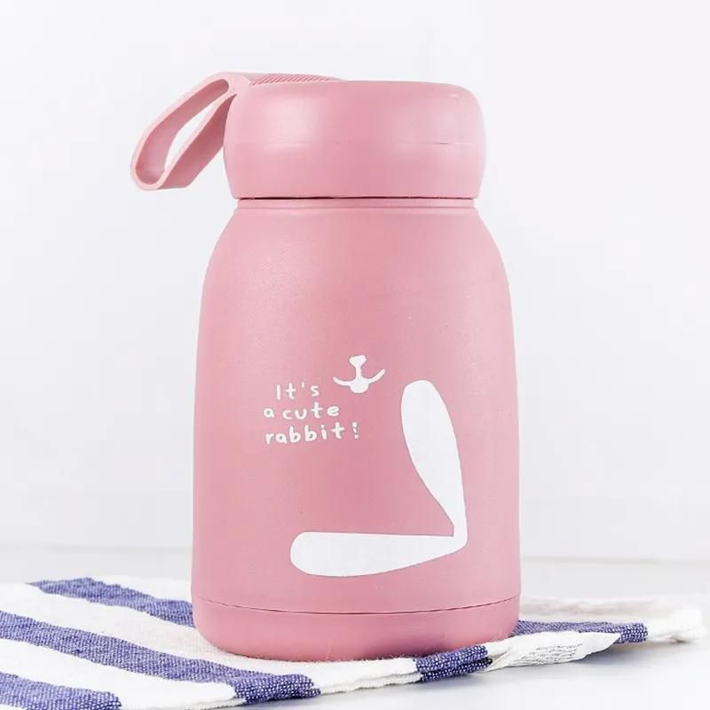 Jual BOTOL MINUM PINK LUCU | GAMBAR KELINCI 330 ml | TJ-591 Botol Kaca ...