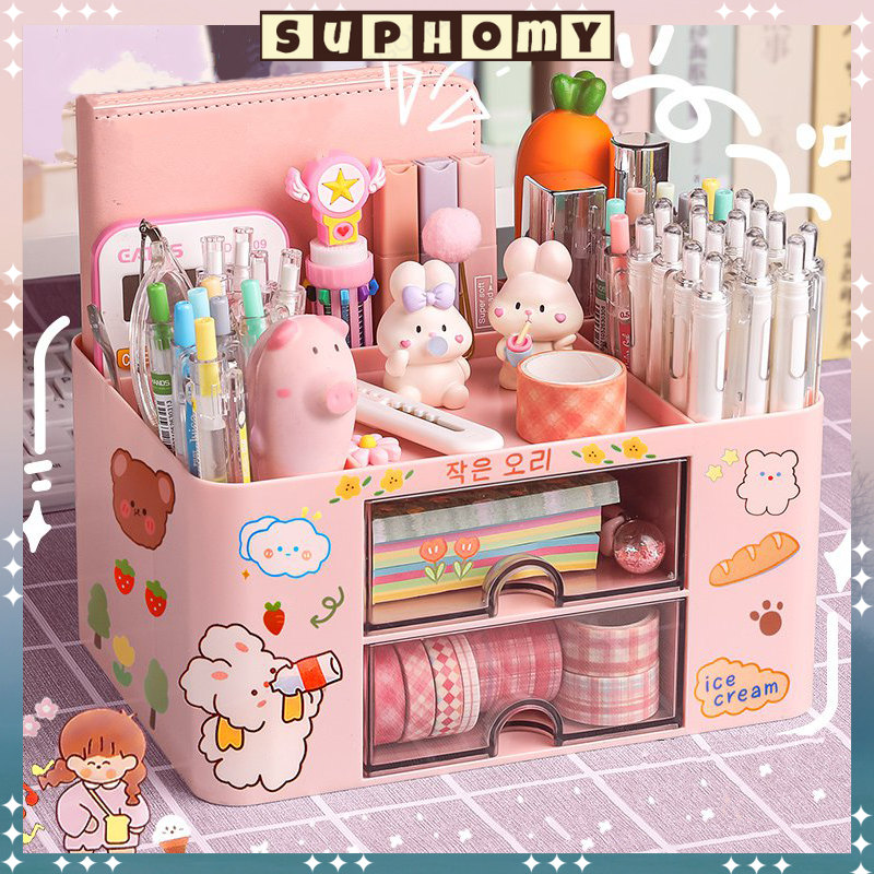 Jual Kotak Pensil Meja Laci Mini Kotak Alat Tulis Desktop Organizer ...