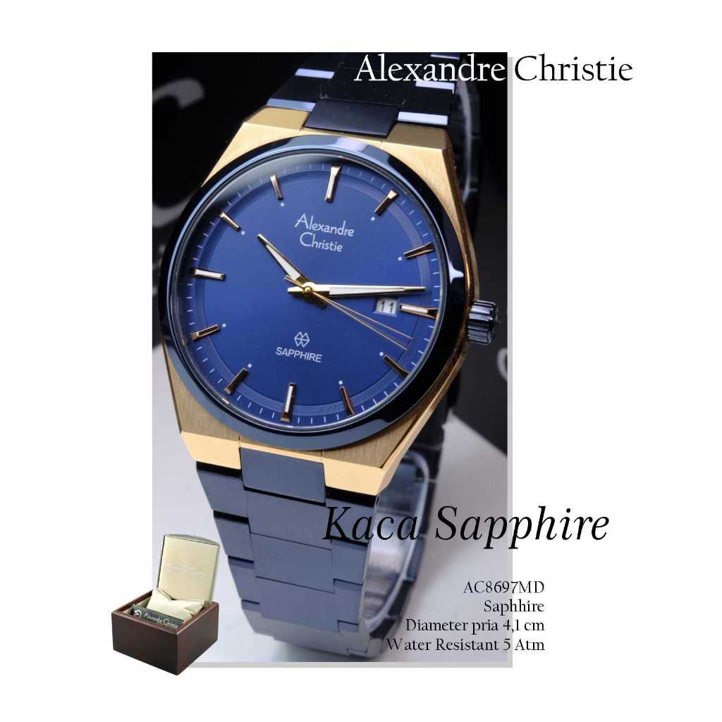 Jual Alexandre Christie original jam tangan pria kaca Sappire AC 8697 ...