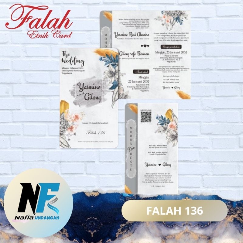 Jual Blangko Undangan atau Kertas Undangan Pernikahan FALAH 136 Harga ...