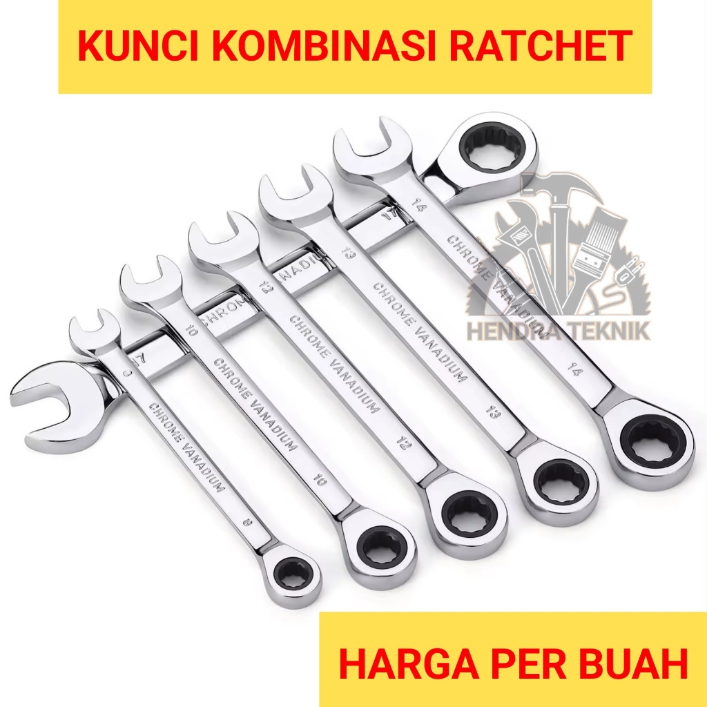 Jual KUNCI RING PAS RACHET ECERAN KUNCI RING PAS 8mm 10mm 12mm 13mm 14mm 17mm 19m KUNCI ...