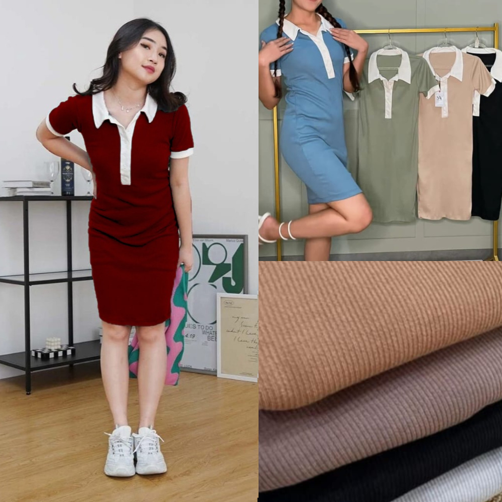 Jual OZAWA Dress Slimfit Bodycon Rajut Rib Knite Terbaru Dress Knite ...