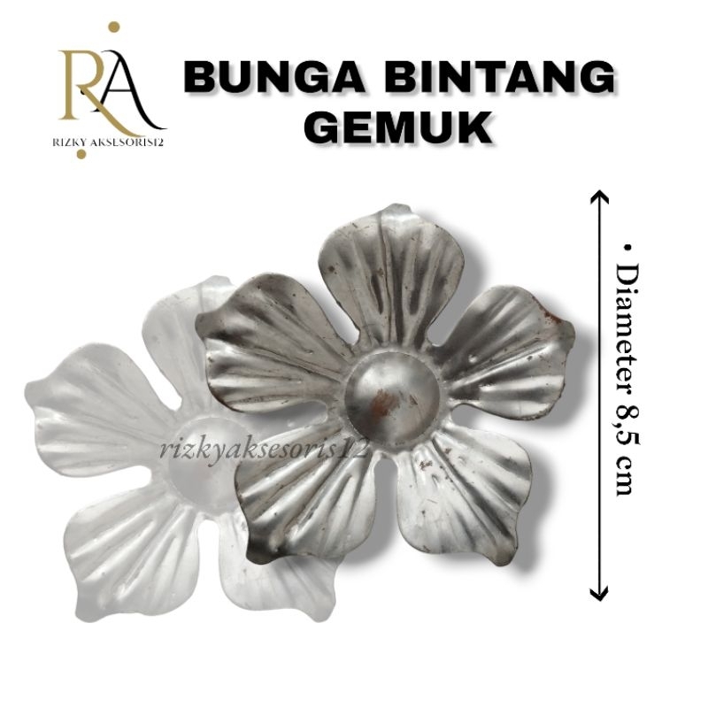 Jual Bunga bintang gemuk ornamen pagar tralis canopy besi plat | Shopee ...