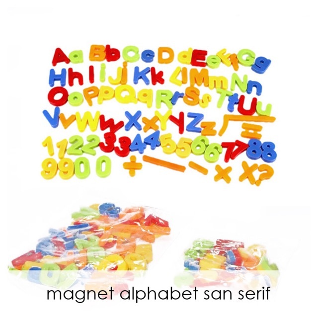 Jual Mainan huruf MAGNET HURUF DAN ANGKA SAN SERIF - 80pcs/ Magnet ...
