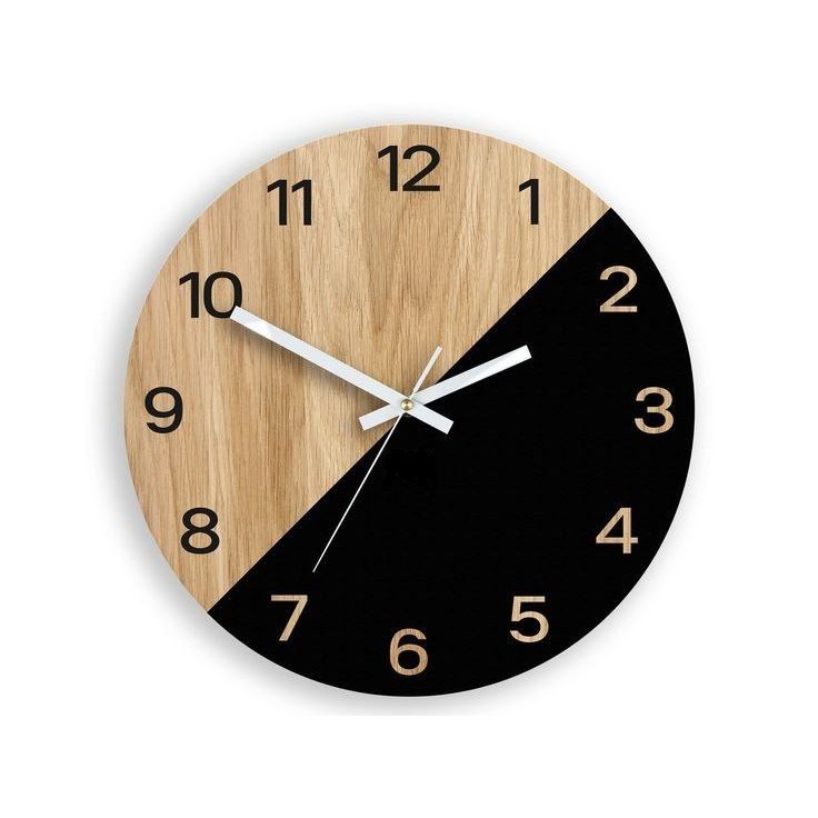 Jual Jam Dinding Kayu Modern Natural Putih Estetik | Shopee Indonesia