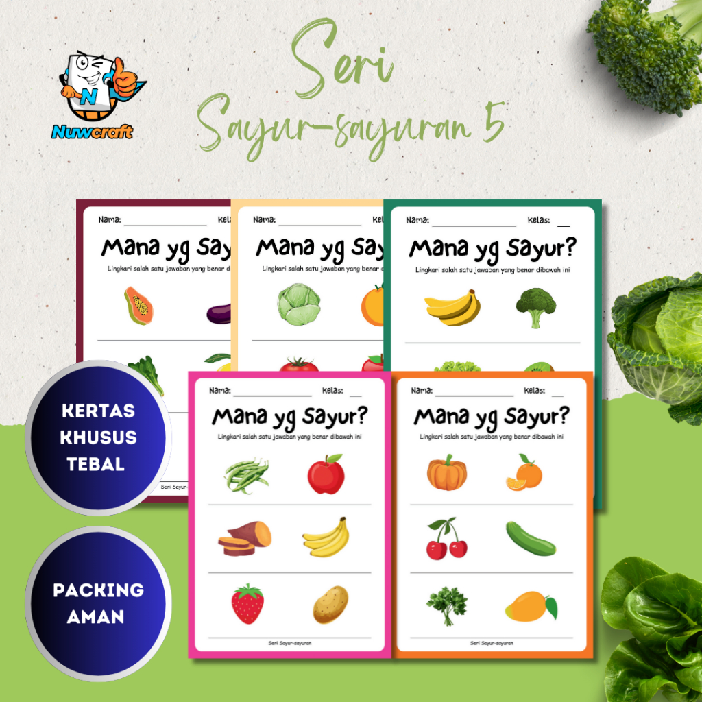 Jual Nuwcraft - Worksheet - Seri Sayur-sayuran 5 - Activity Worksheet ...