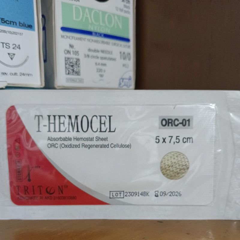 Jual T HEMOCEL ORC 01 5X7,5cm ( absorbable hemostat sheet) persamaan ...