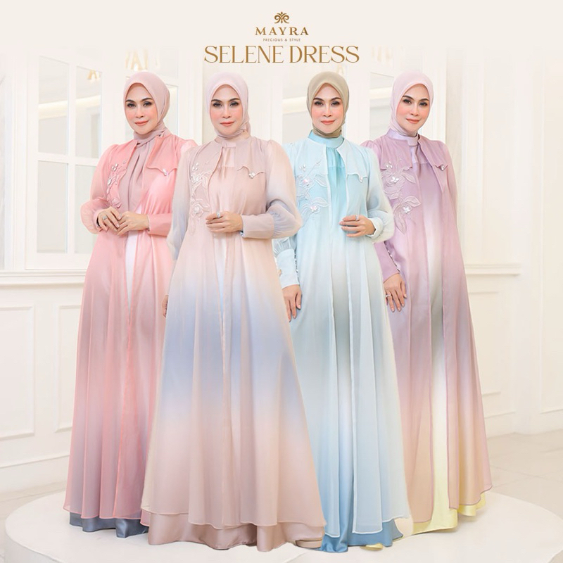 Jual Dress Gradasi Selene Basic Series Mix Outer Original By Mayra ...