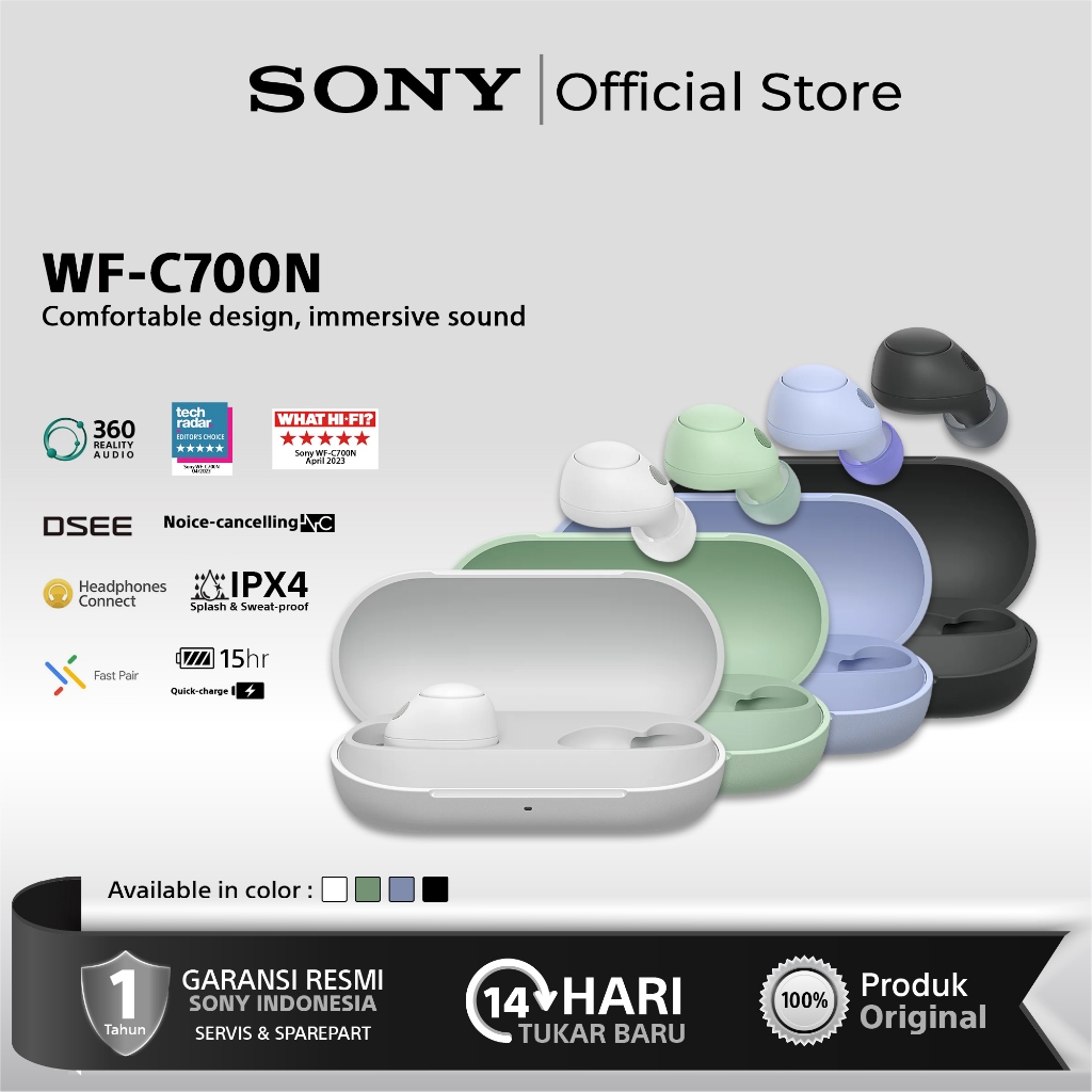 Jual SONY WF C700 / WF C700 / WFC700 / C700 Truly Wireless Headphones ...