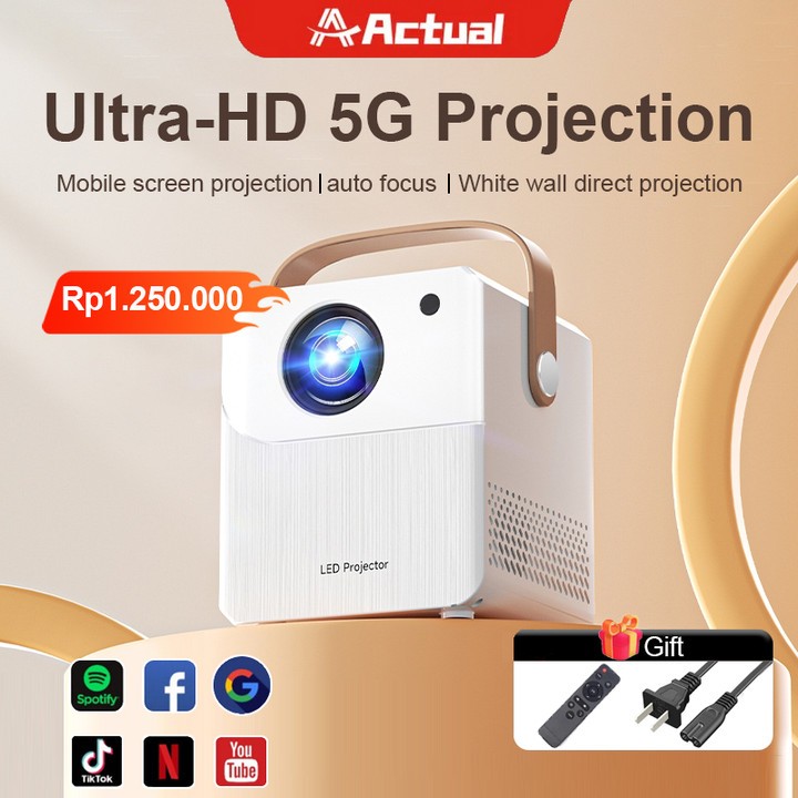 Jual Actual Q9 mini Proyektor Android TV 1080P Smart Projector 6000 ...